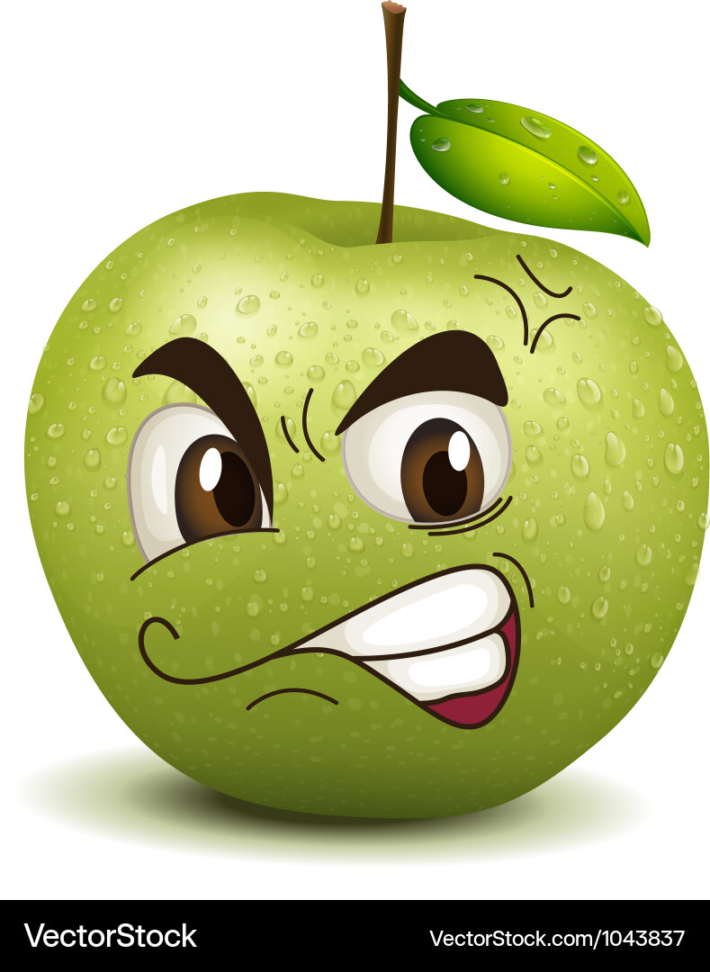 Wicked Smiley Apple Royalty Free Vector Image - VectorStock