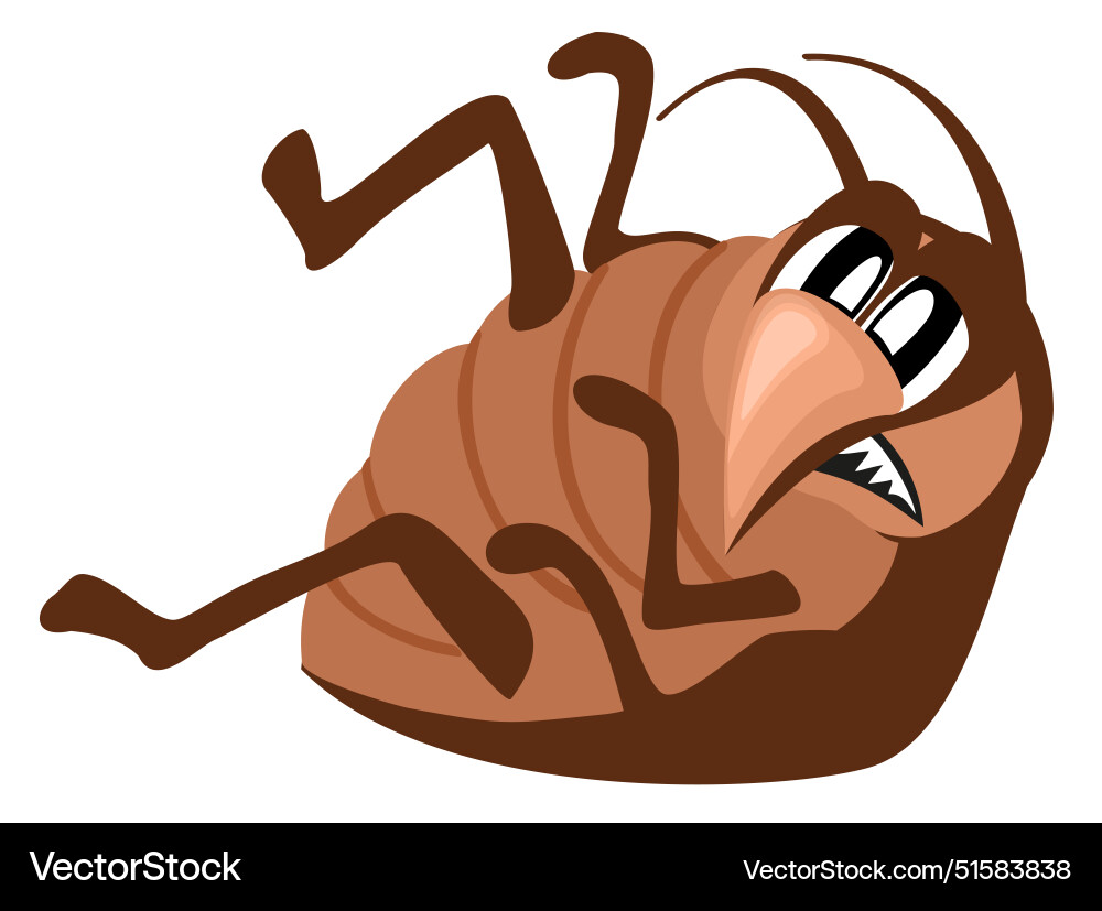 Bed bug funny cartoon isolated Royalty Free Vector Image