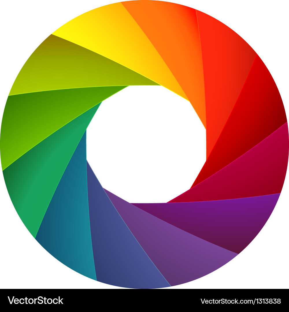 Colorful shutter aperture Royalty Free Vector Image