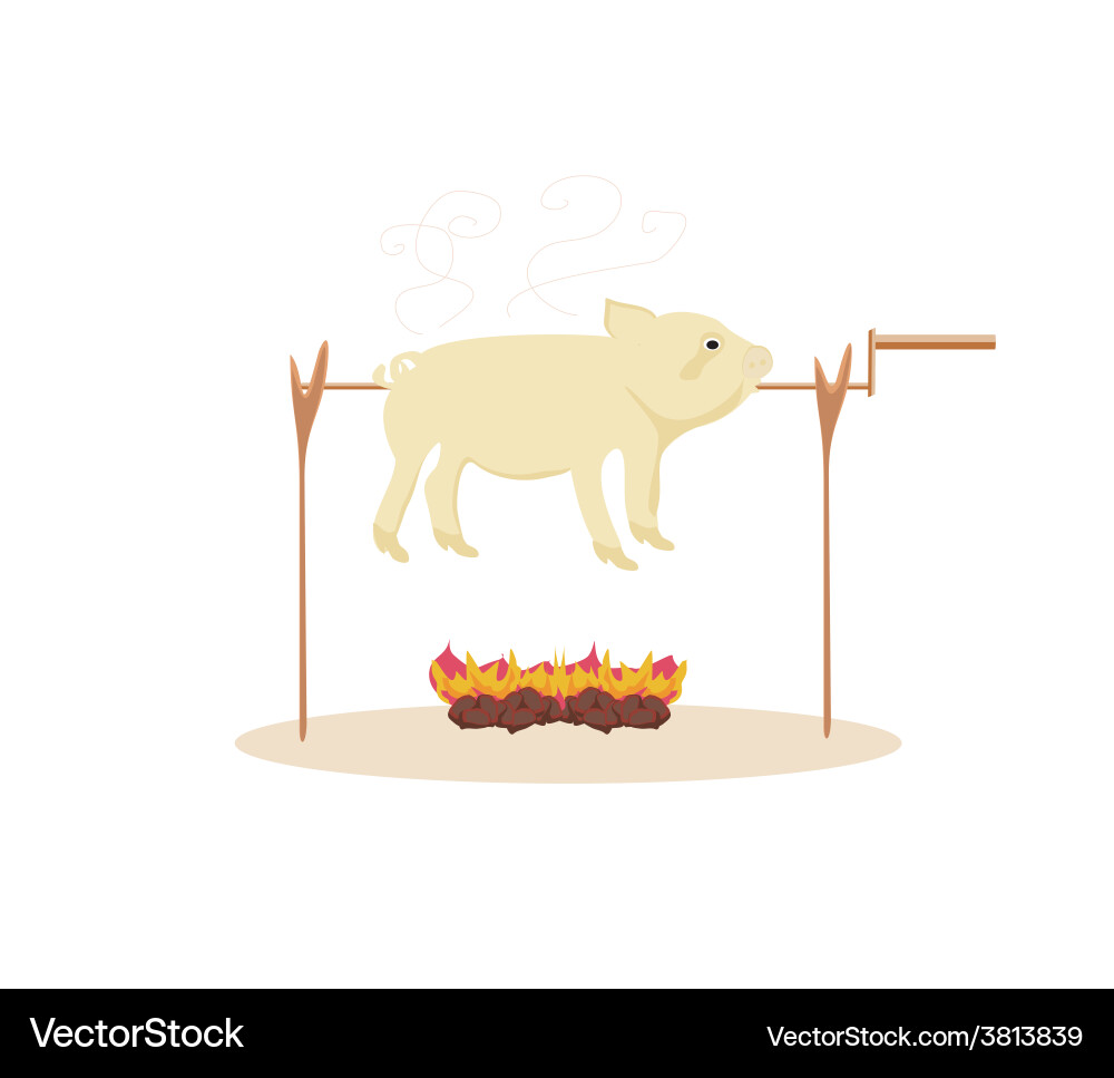 An image of a roasted pig Royalty Free Vector Image