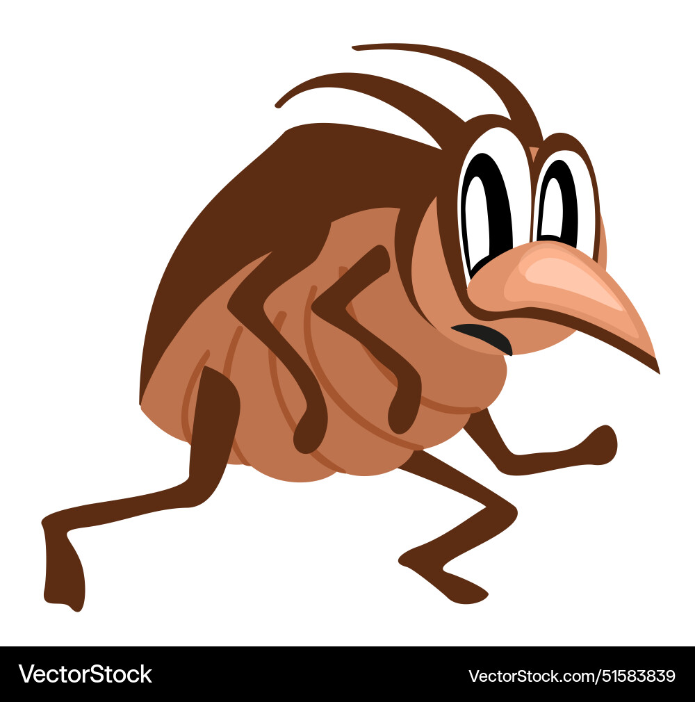 Bed bug funny cartoon isolated Royalty Free Vector Image