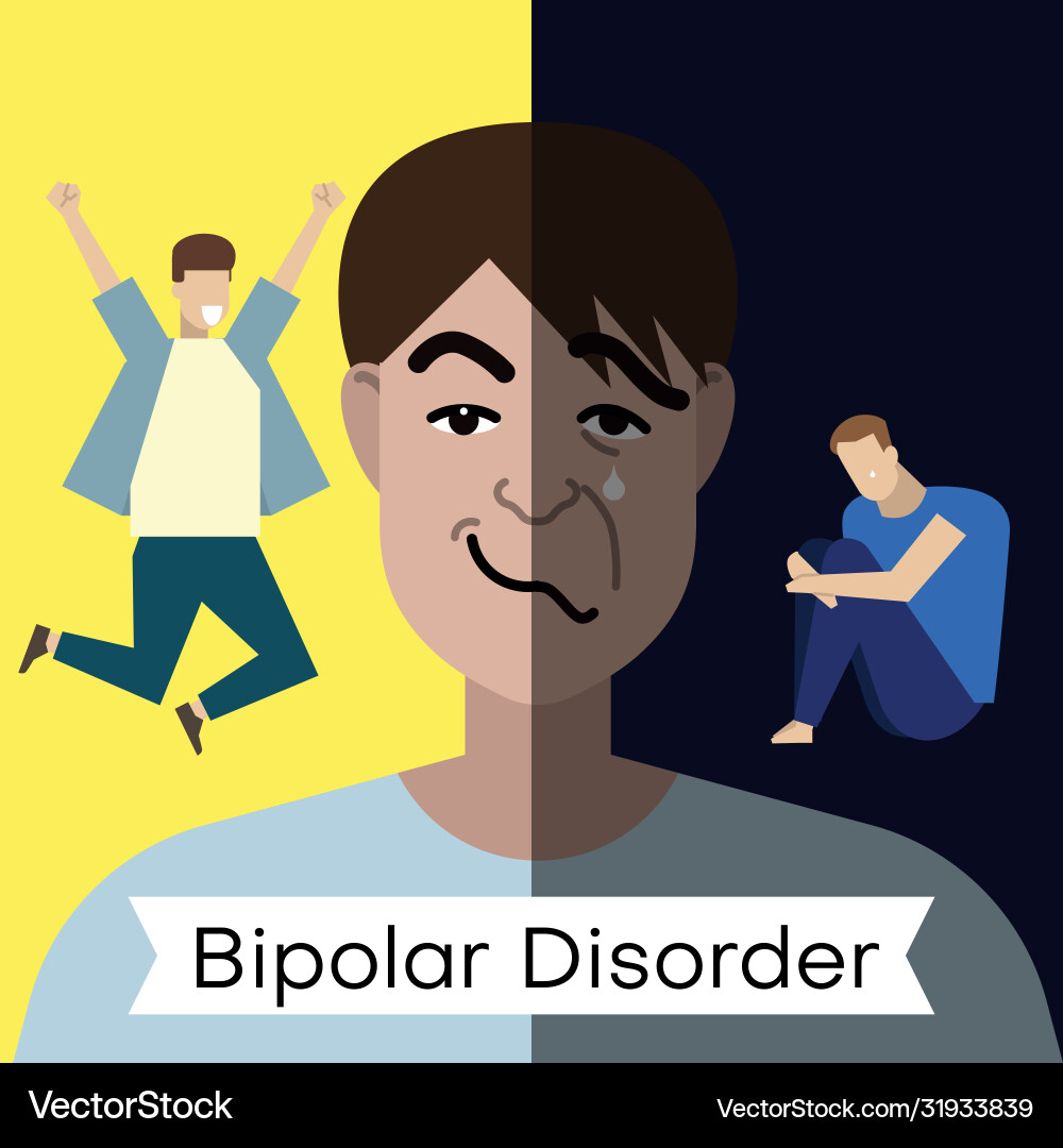 Bipolar disorder concept Royalty Free Vector Image