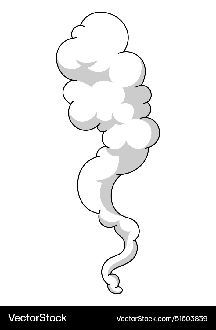 Cartoon of smoke comic image Royalty Free Vector Image