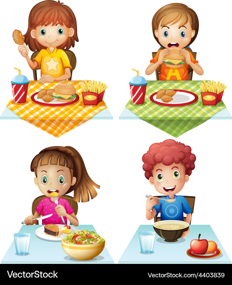 Eating food Royalty Free Vector Image - VectorStock