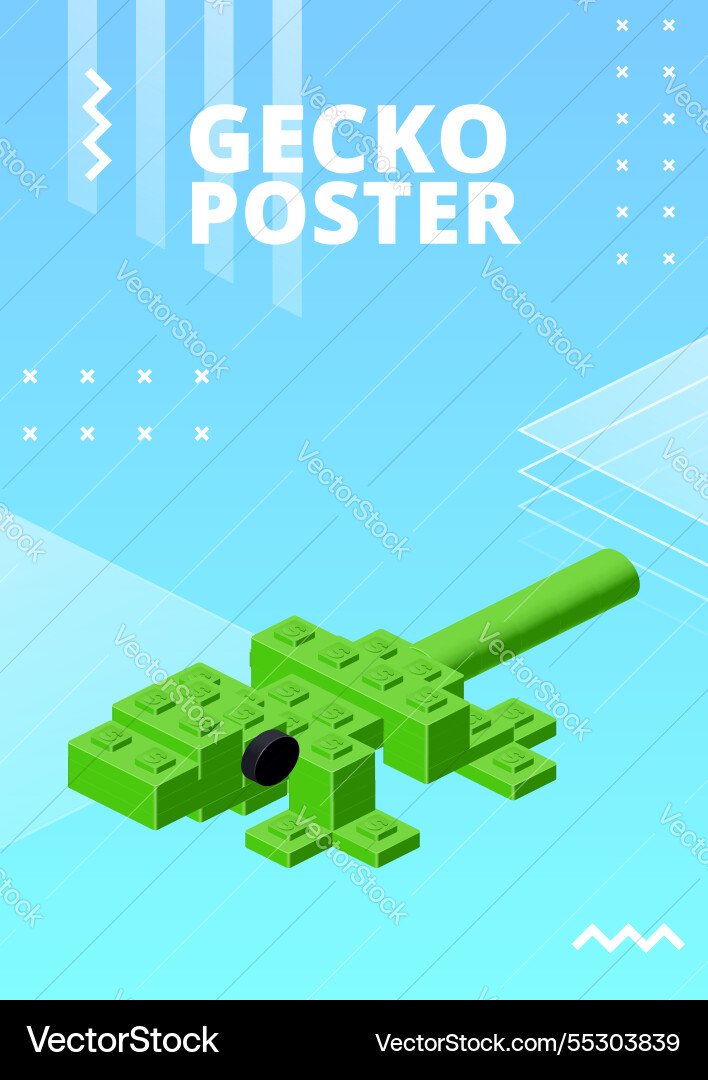 Gecko poster for print and design Royalty Free Vector Image