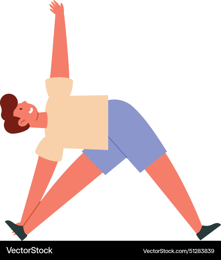Gym practicing stretching man Royalty Free Vector Image