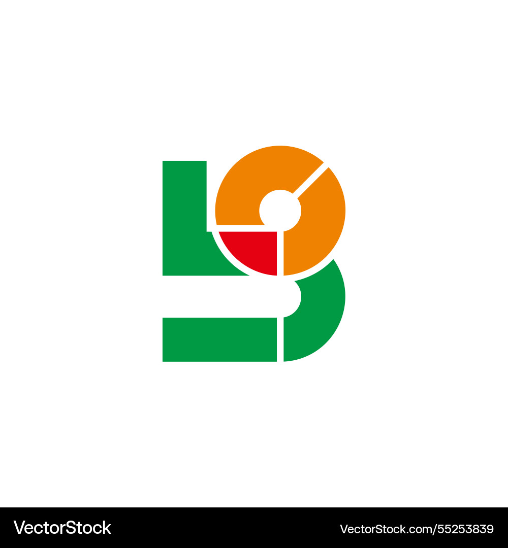 Letter bo round chart circle geometric logo Vector Image