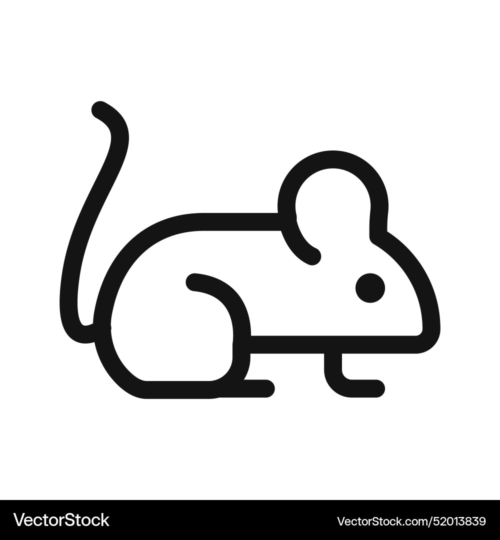 Mouse animal icon black line art Royalty Free Vector Image