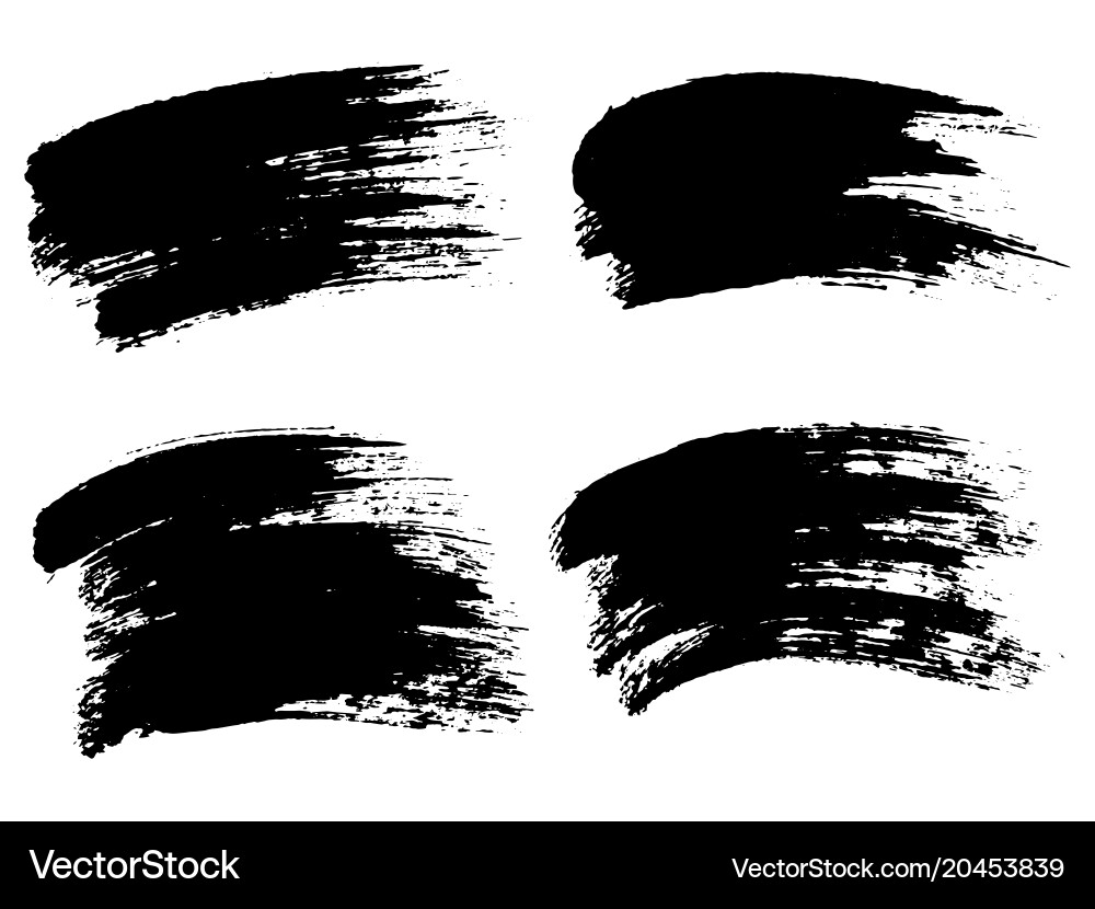 Painted grunge stripes set black labels Royalty Free Vector