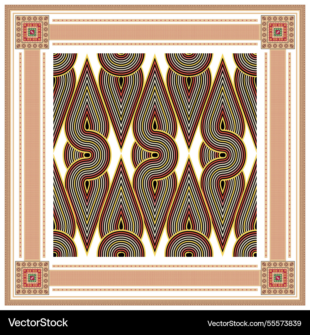 Retro Wavy Geometric Print Royalty Free Vector Image