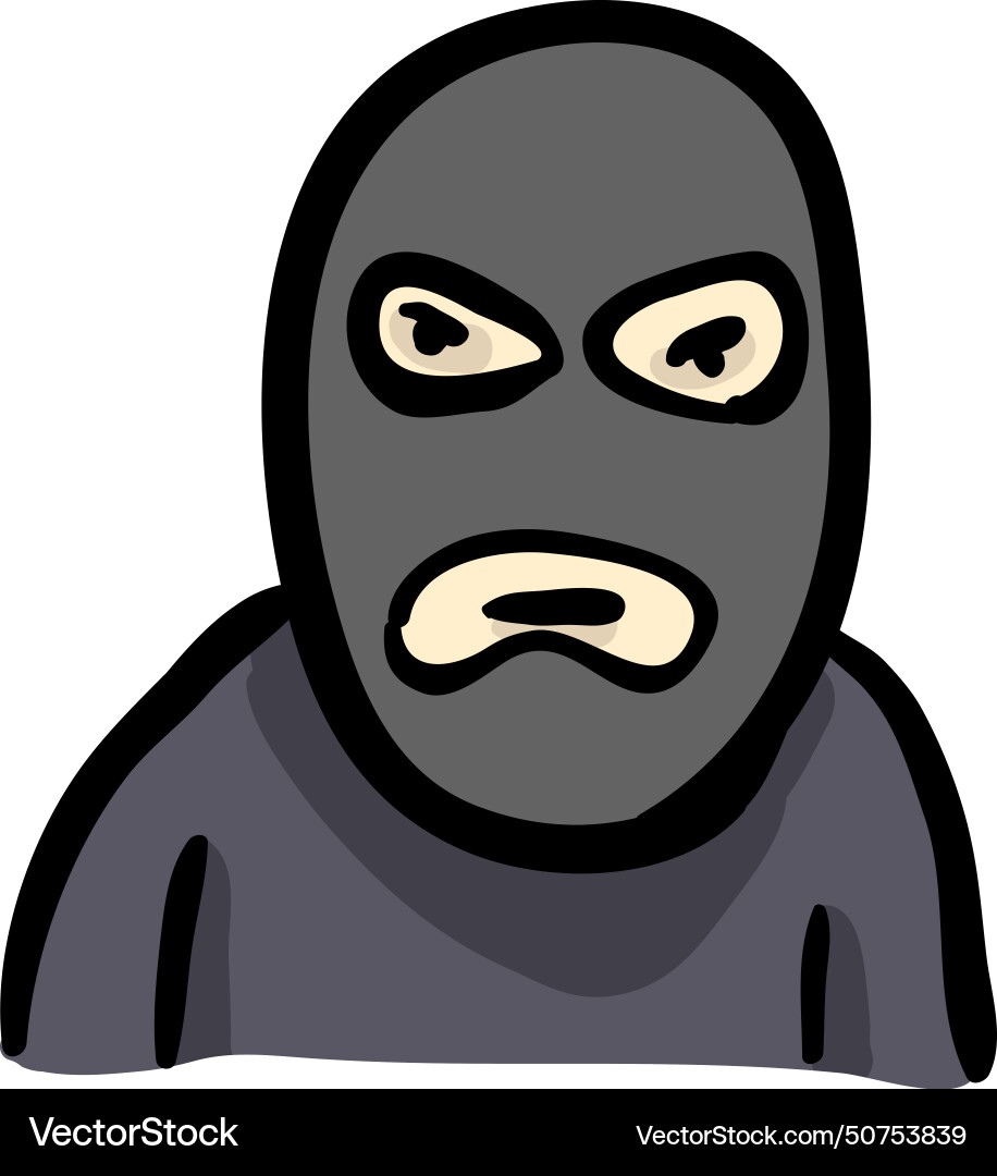 Robber doodle icon Royalty Free Vector Image - VectorStock