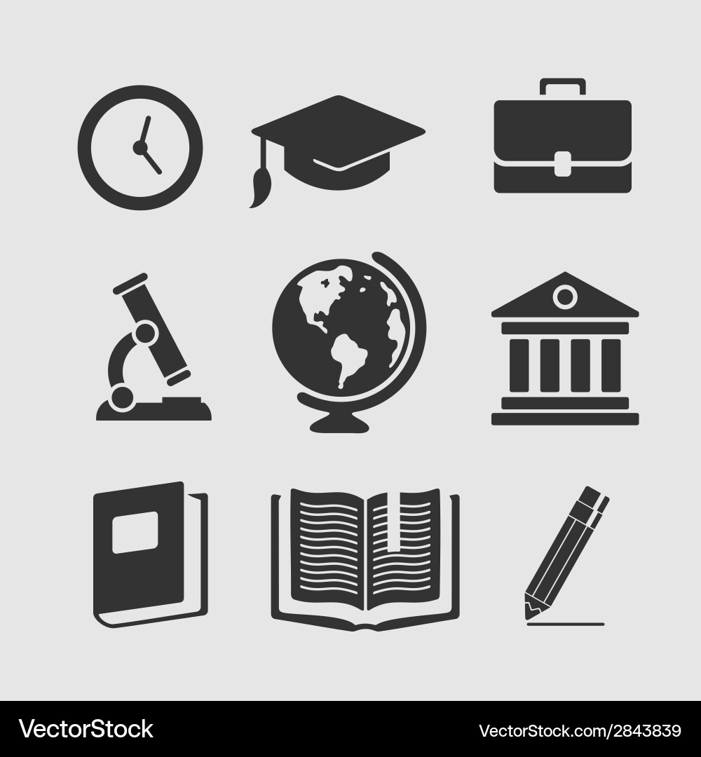 Set of symbols education Royalty Free Vector Image