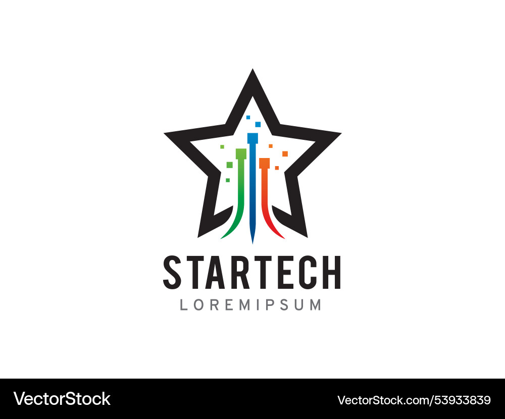 Star technology logo symbol or icon template Vector Image