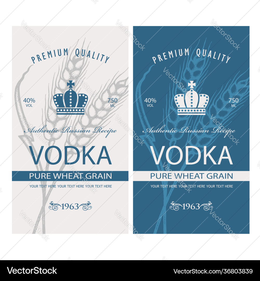 Vodka labels set Royalty Free Vector Image - VectorStock