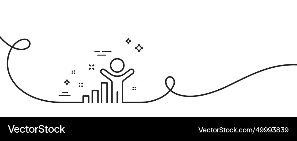 Winner Line Icon - Success & Achievement Vector Image