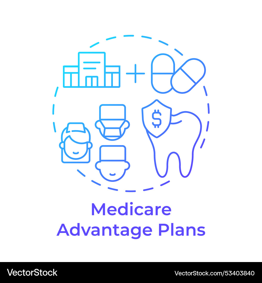 Advantage health plans blue gradient concept icon Vector Image