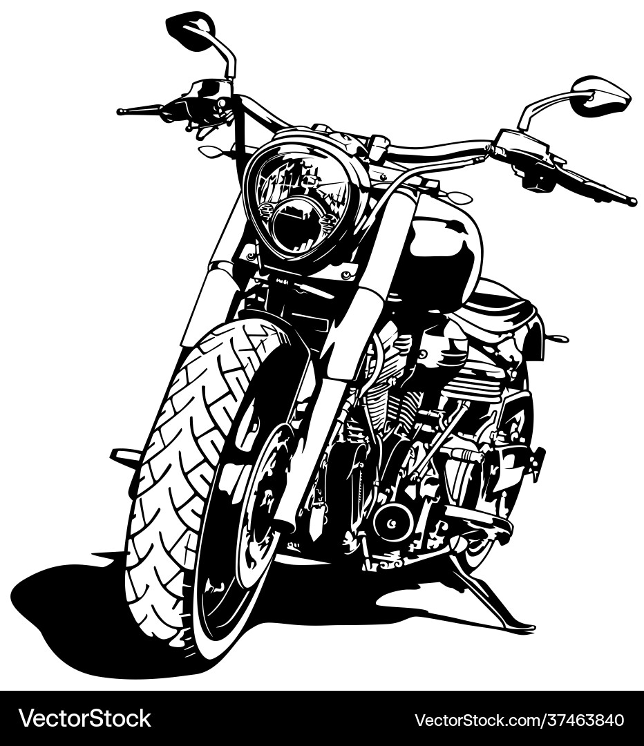 Black and white motorcycle Royalty Free Vector Image