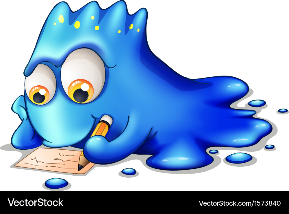 Blue Monster Drawing Royalty Free Vector Image