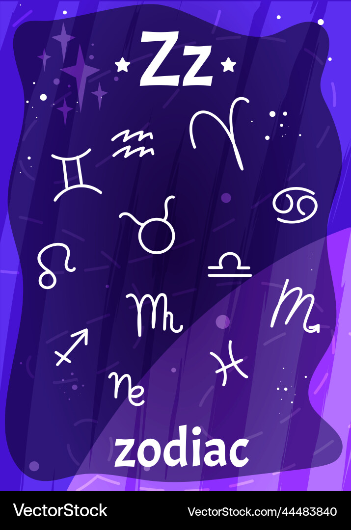 Cartoon printable space alphabet flashcard Vector Image