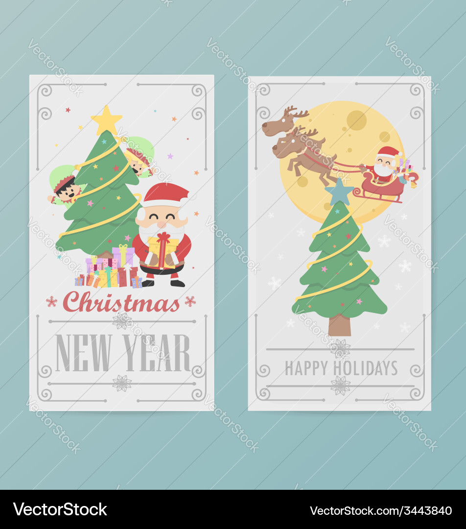 Christmas card design layout template b Royalty Free Vector