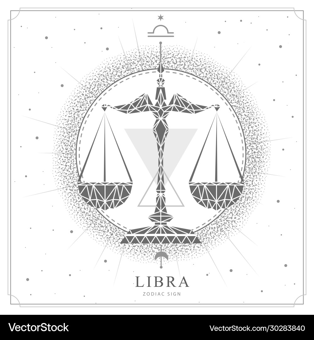 Magic witchcraft card with libra zodiac sign Vector Image