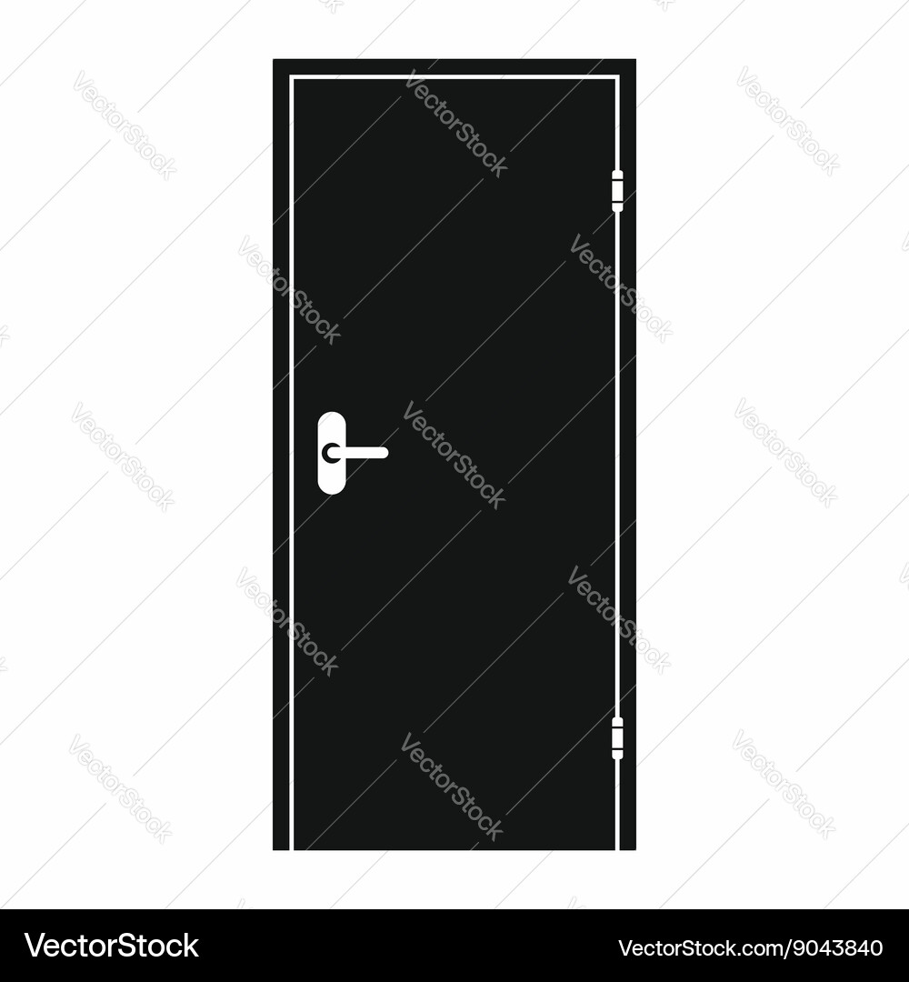 Minimalist Black Front Door Icon Royalty Free Vector Image