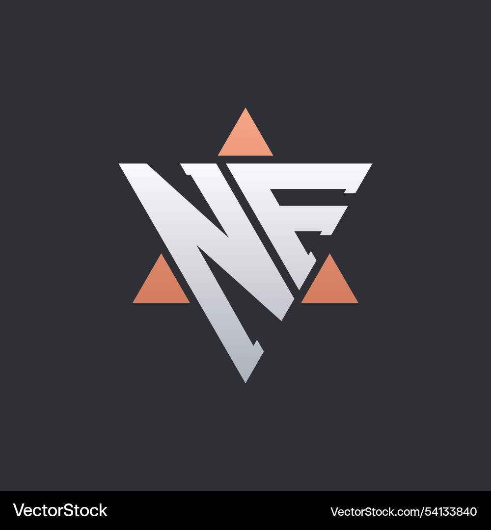 Modern nf letter logo design with geometric Vector Image