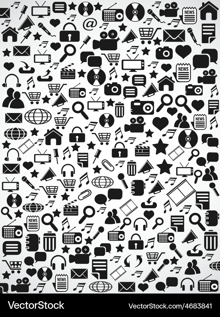 Black Web Icon Pattern Background Royalty Free Vector Image