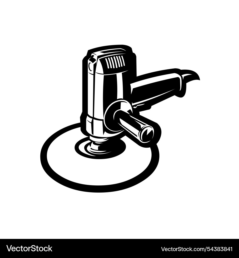 Car polisher machine monochrome Royalty Free Vector Image