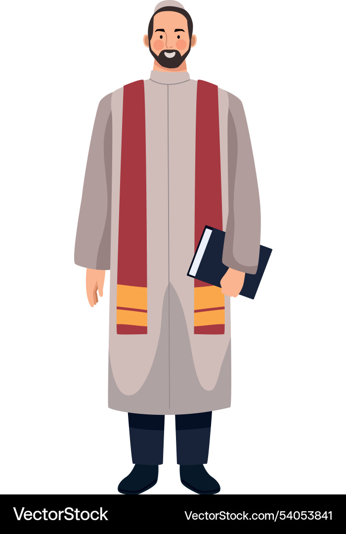 Catholic priest character Royalty Free Vector Image