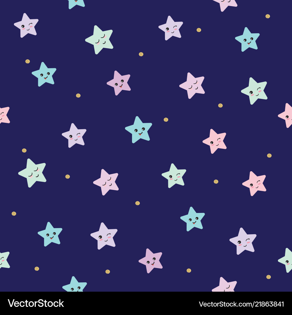 Cute seamless pattern background with cartoon Vector Image
