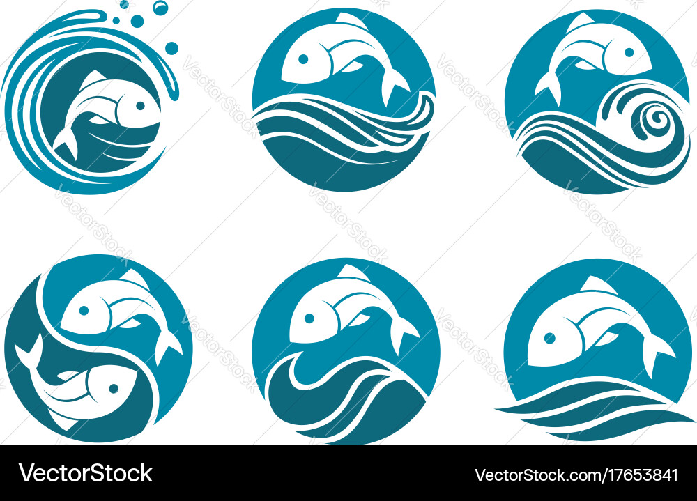 Fish icon set Royalty Free Vector Image - VectorStock