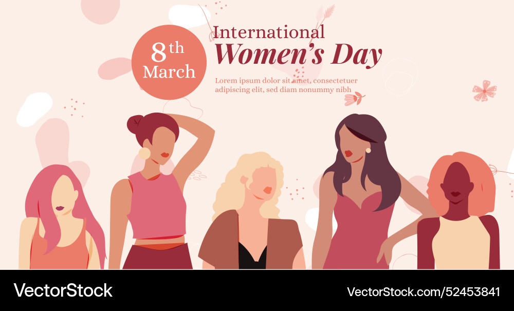 Flat international womens day social media post Vector Image