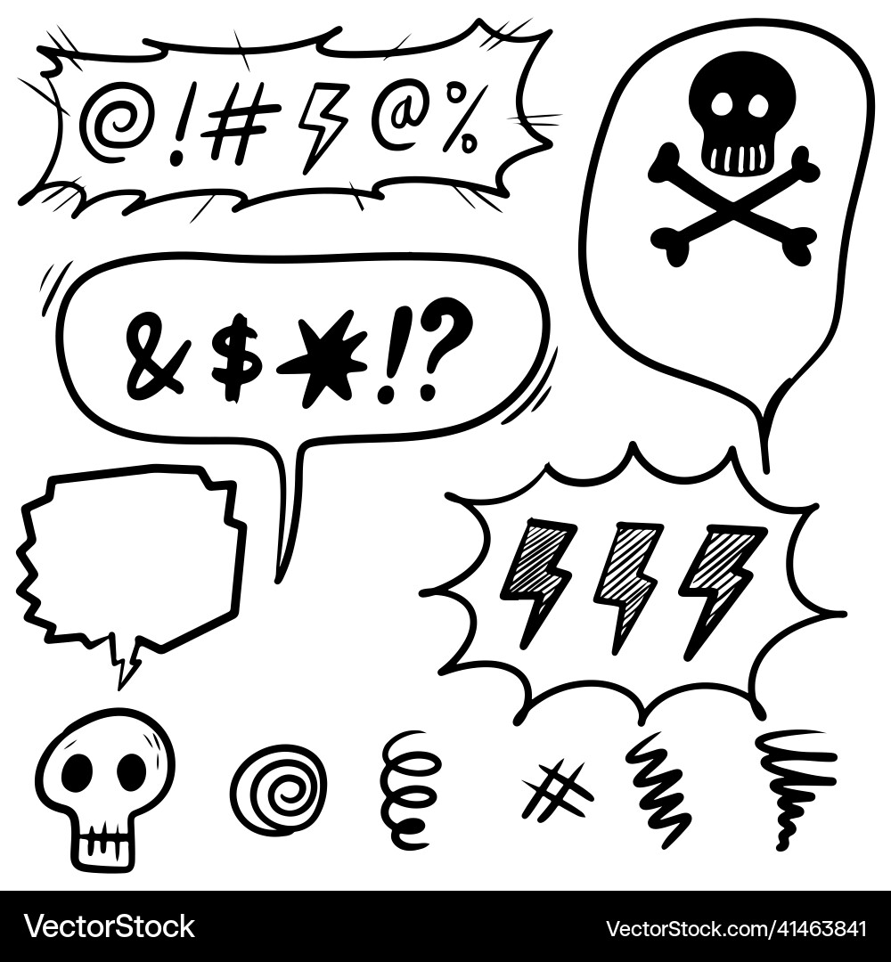 Hand drawn doodle swearing isolated on white Vector Image