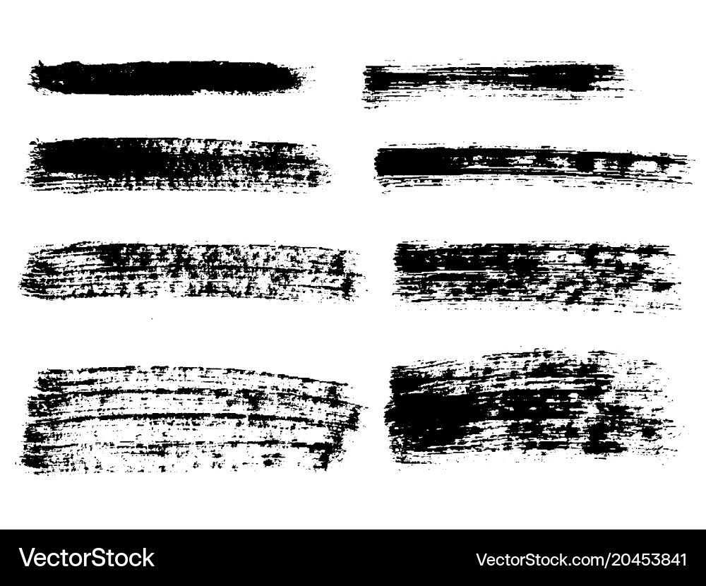 Painted grunge stripes set black labels Royalty Free Vector