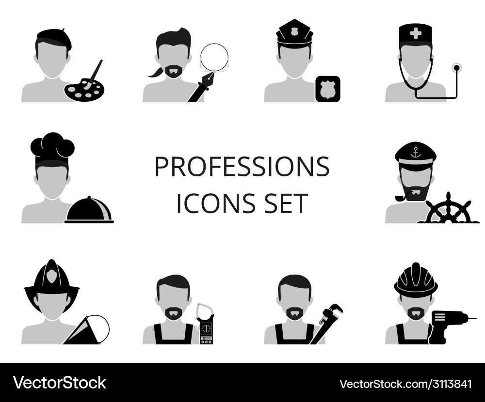 Professions icons set Royalty Free Vector Image