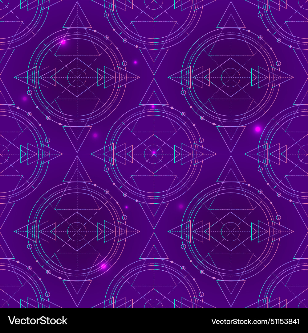 Sacred geometry seamless pattern tattoo yoga Vector Image
