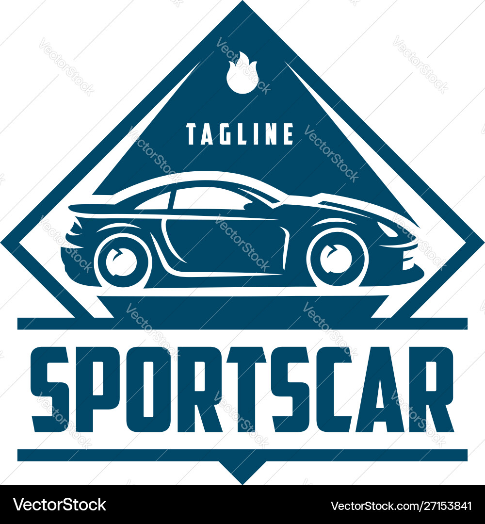 Sports car logo template or icon Royalty Free Vector Image