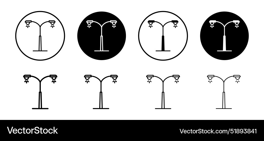 Street light icon set collection Royalty Free Vector Image