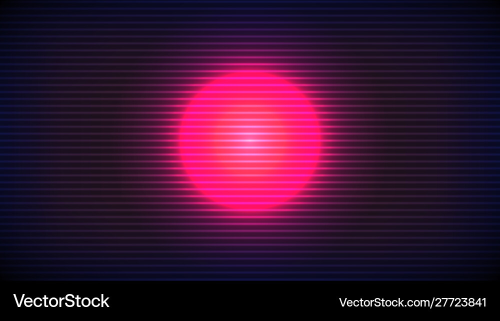Synthwave background 80-s style pink sun planet Vector Image