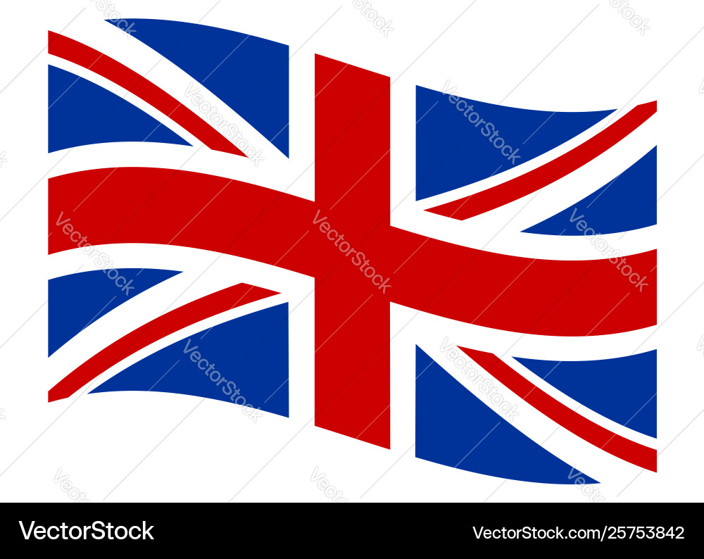 British flag waving banner poster Royalty Free Vector Image