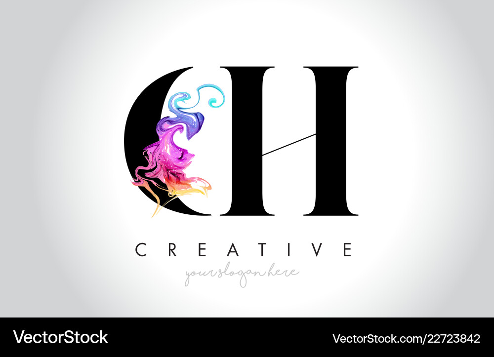 Ch vibrant creative leter logo design Royalty Free Vector