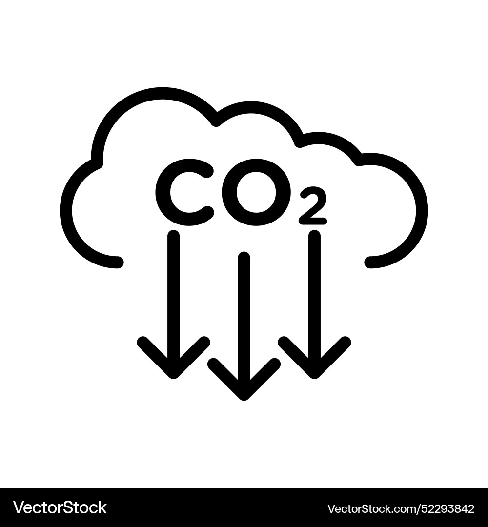Co2 reduction icon linear logo mark in black Vector Image