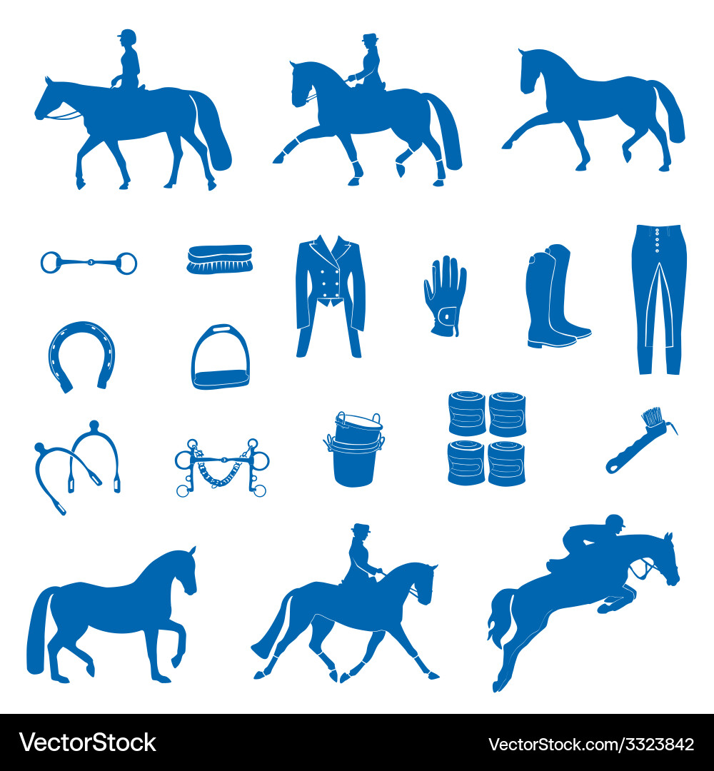 Equestrian Icon Set Royalty Free Vector Image - VectorStock