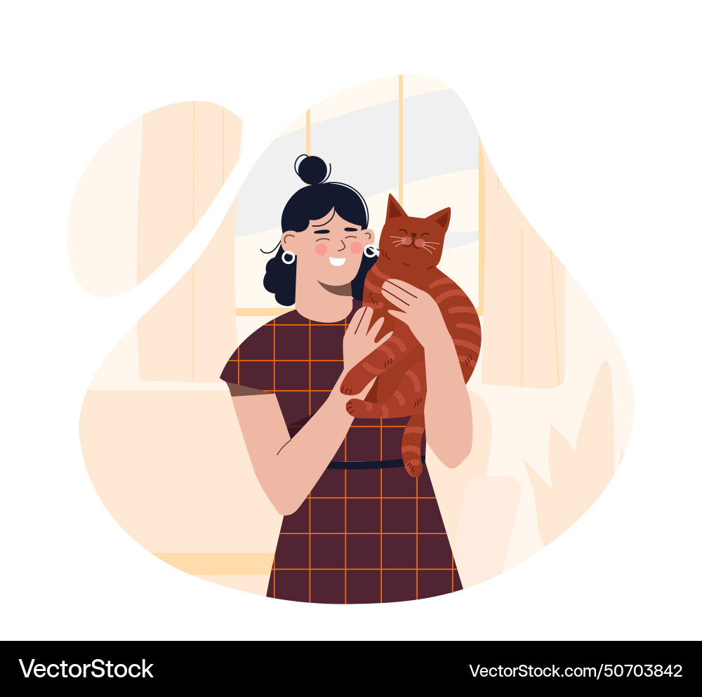 Person with pet concept Royalty Free Vector Image