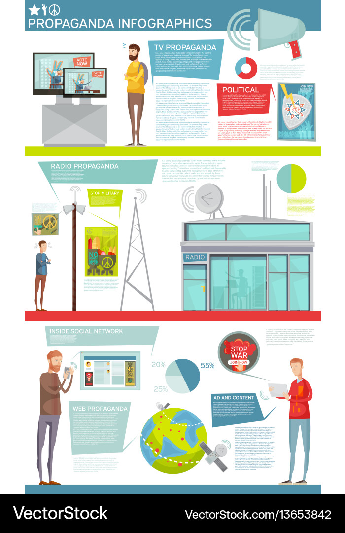 Propaganda Infographics Collection Royalty Free Vector Image