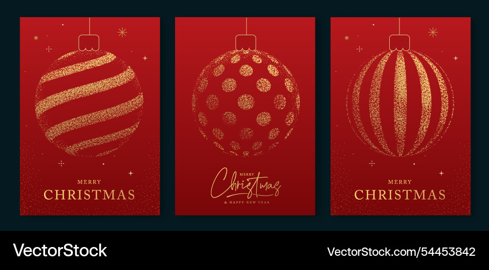 Set of merry christmas and happy new year cards Vector Image