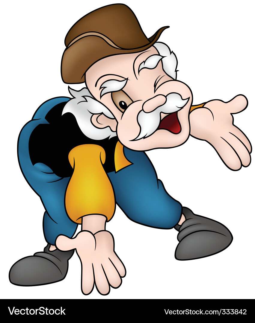 Smiling Grandpa Cartoon Royalty Free Vector Image