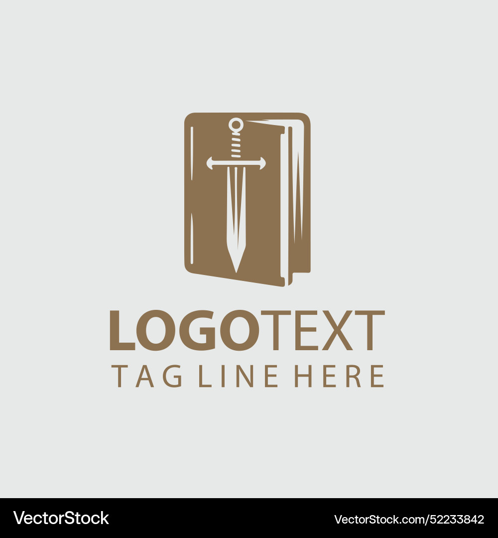 Sword book logo Royalty Free Vector Image - VectorStock
