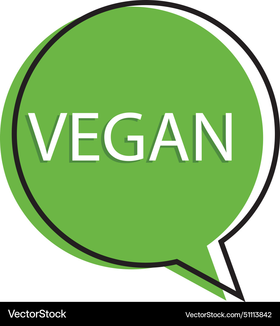 Vegan green speech bubble icon Royalty Free Vector Image